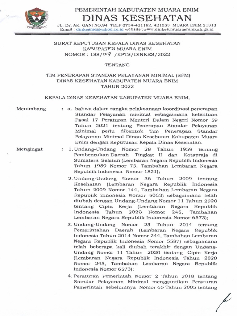 SK Tim Penerapan SPM 2022 | PDF