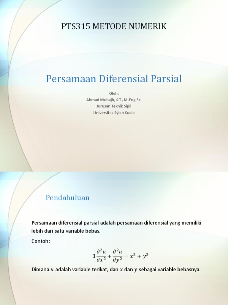 Persamaan Diferensial Parsial | PDF