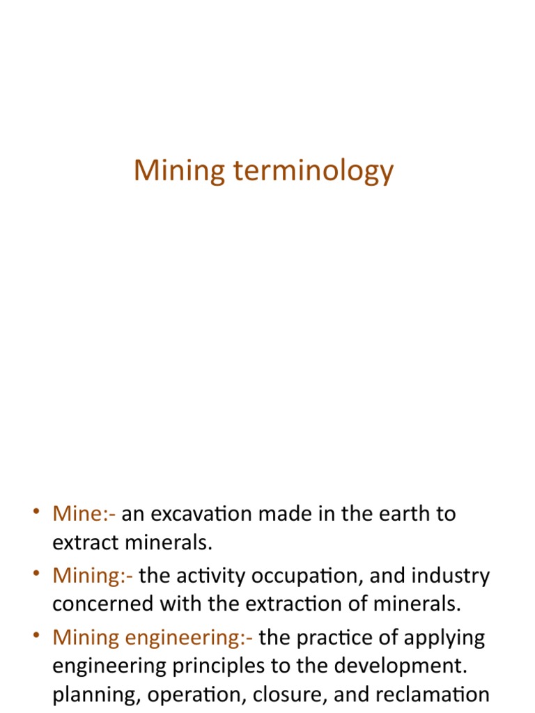 Essential Mining Terminology Explained | PDF | Social Science | Science ...