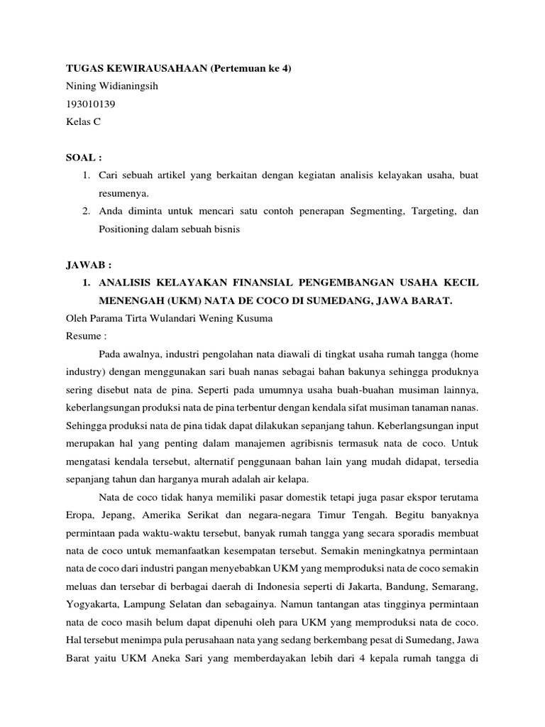 KWU-4 Nining Widianingsih 193010139 C | PDF
