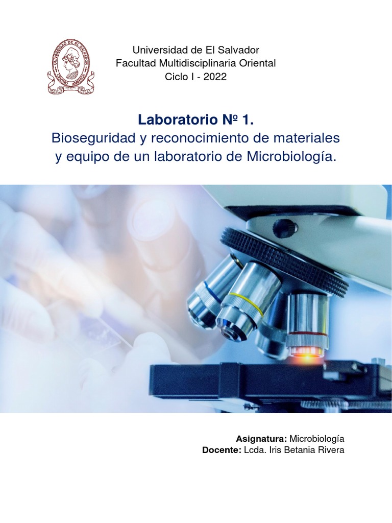 Laboratorio 1. Bioseguridad y Reconocimiento de Materiales y Equipo de Un Laboratorio de ...
