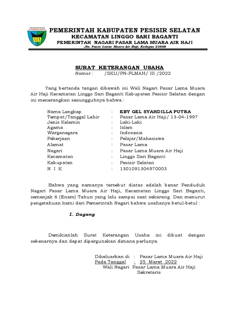 Surat Sku 2021 | PDF