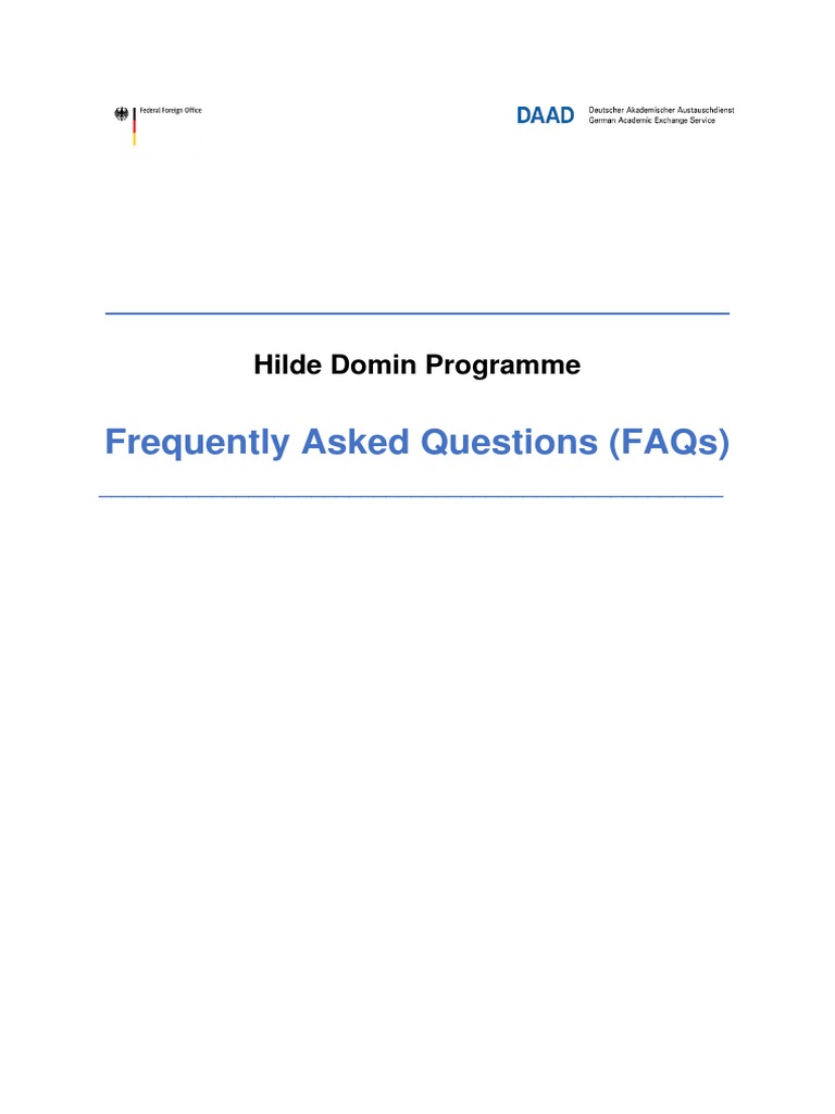 Hilde Domin Programme (DAAD) FAQs | PDF | Academic Degree | Refugee