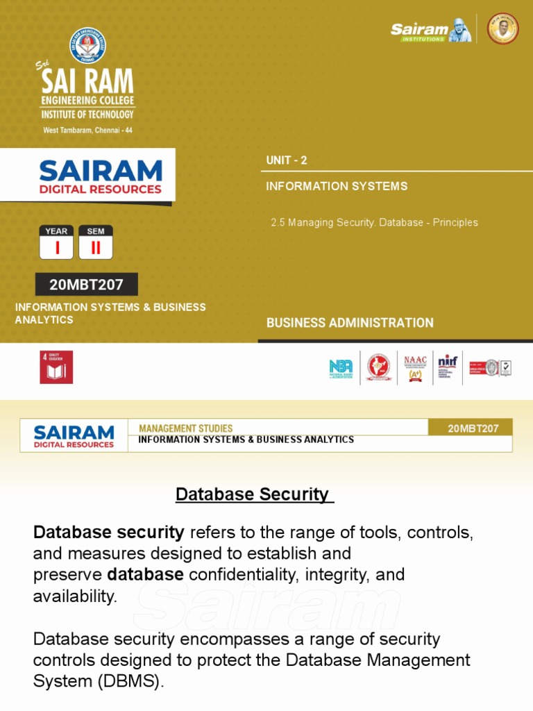 2.5 Managing Security. Database - Principles | PDF | Databases | Encryption