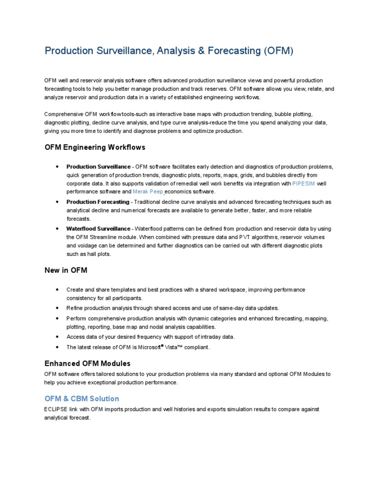 OFM | PDF | Surveillance | Forecasting