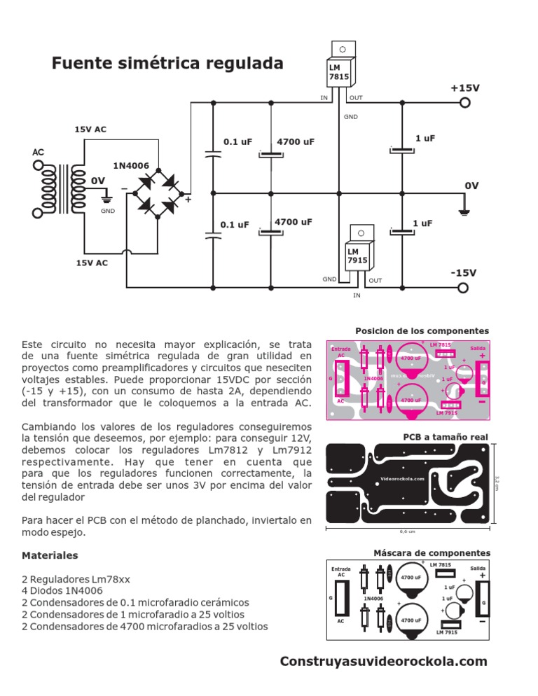 Fuente Simetrica 15V | PDF | Energia electrica | Equipo eléctrico