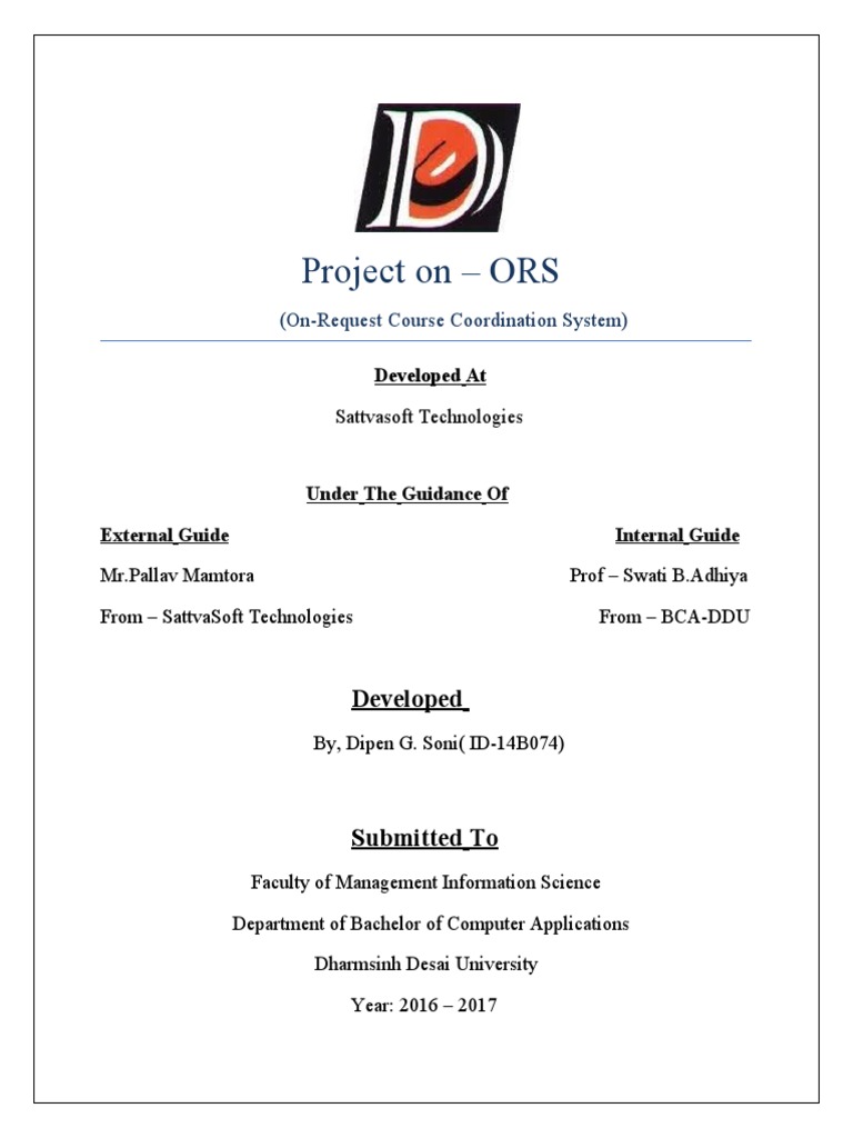 Project On - ORS: Developed | PDF | Computing | Cognition