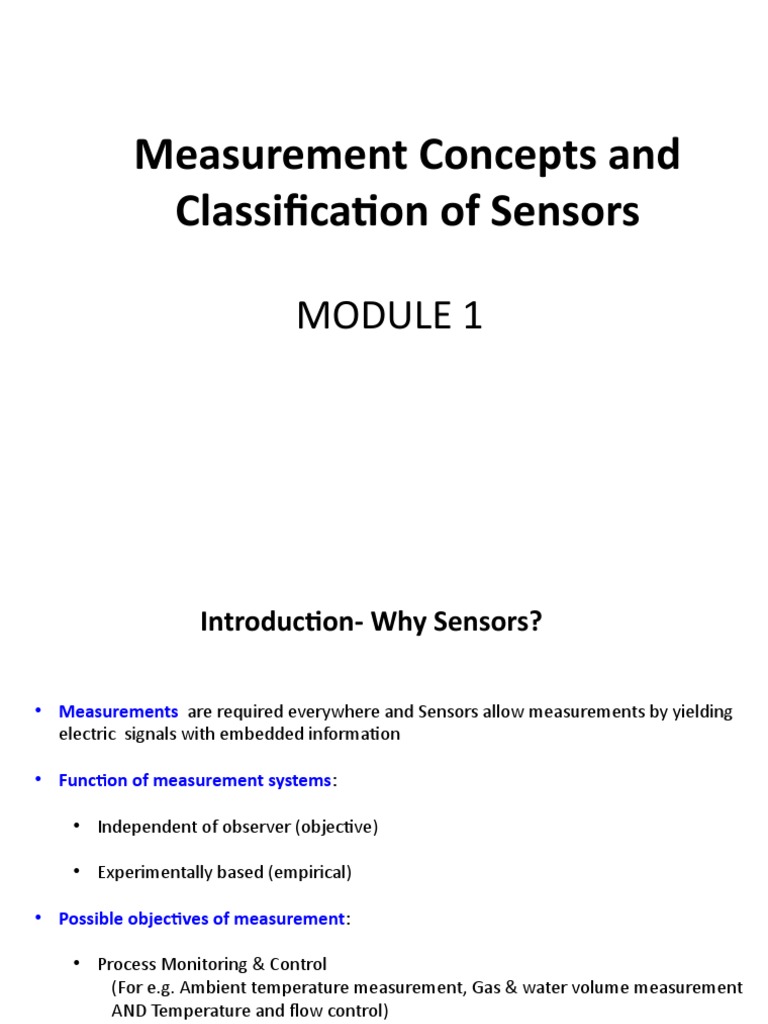 Measurement Concepts and Classification of Sensors | Download Free PDF ...