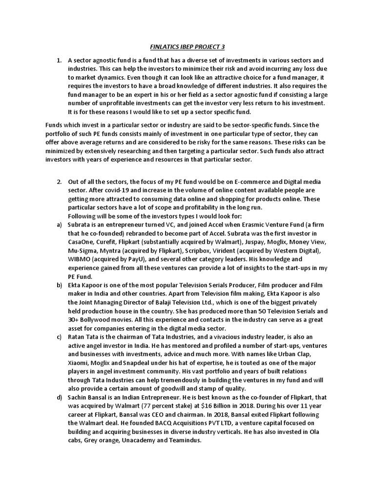 Finlatics Ibep Project 3 | PDF | Corporate Finance | Venture Capital