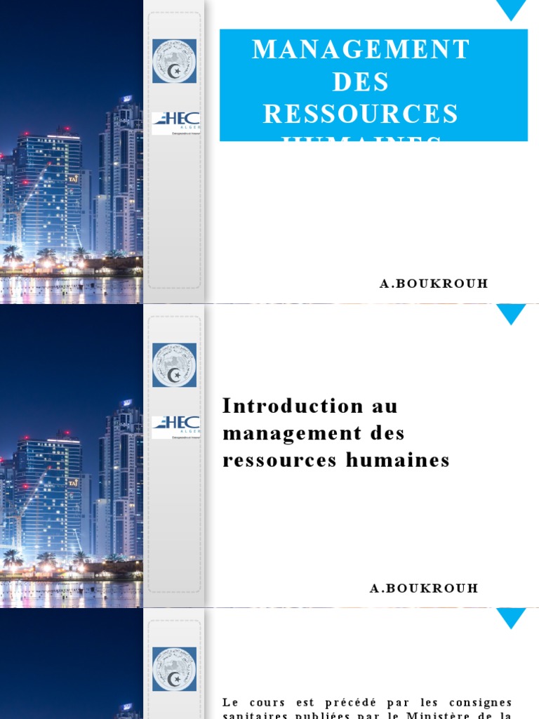 01 - Chapitre I - Introduction Au Management Des Ressources Humaines ...