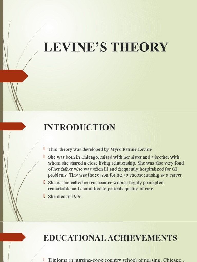 Levine's Theory | PDF | Nursing | Theory