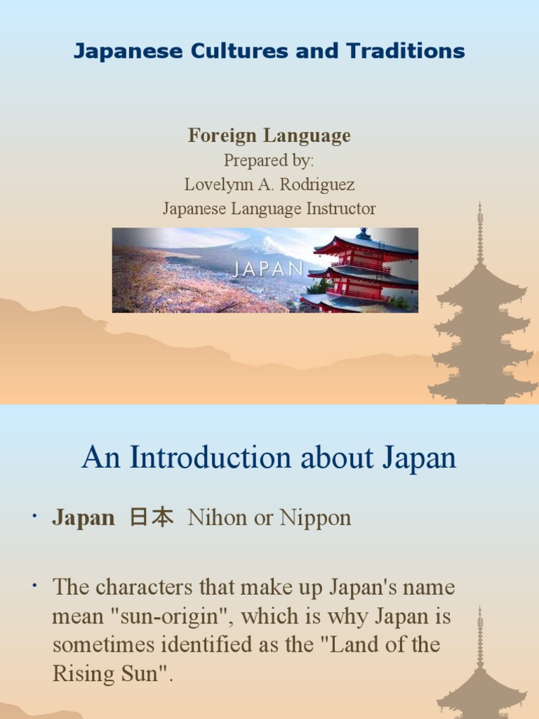 Japanese Cultures and Traditions: Foreign Language | PDF | Japanese ...