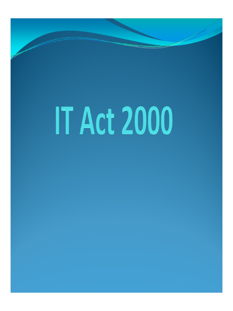 IT Act 2000 | PDF | Public Key Cryptography | Key (Cryptography)