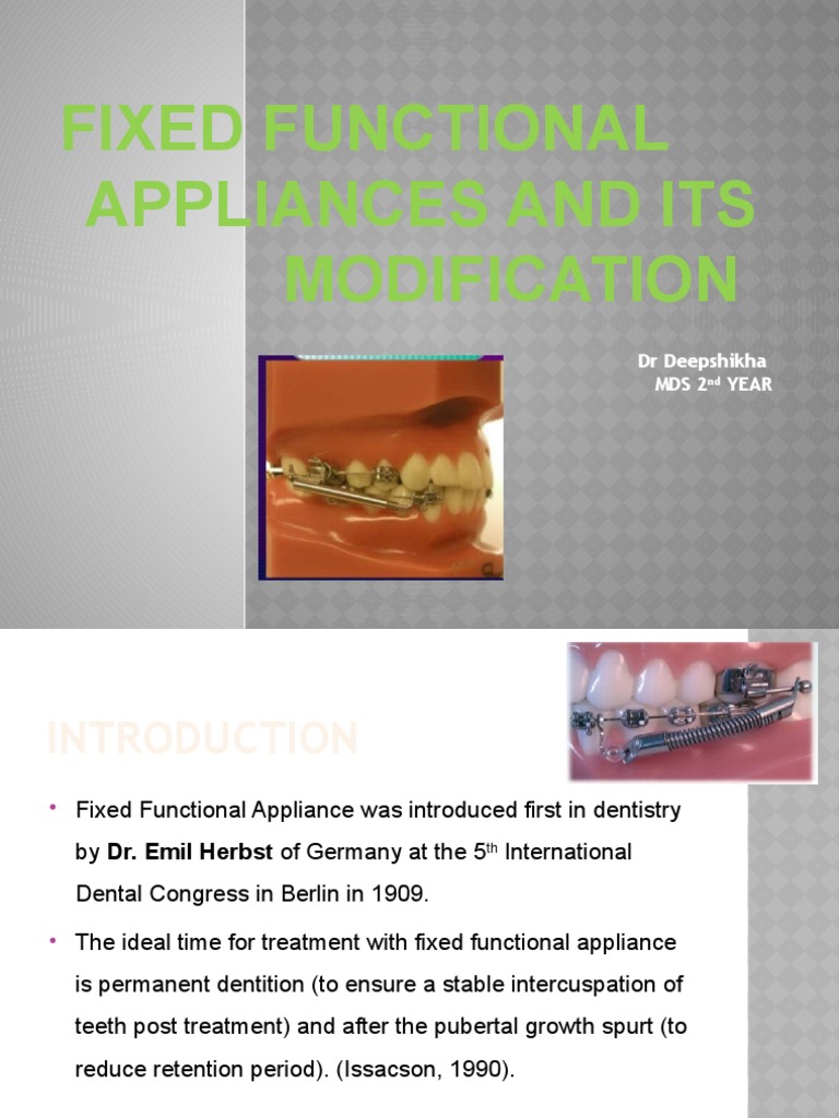 Fixed Functional Appliances | Download Free PDF | Dentistry Branches ...