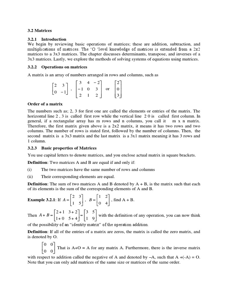 Matrices MAT1120 | PDF | Matrix (Mathematics) | Determinant