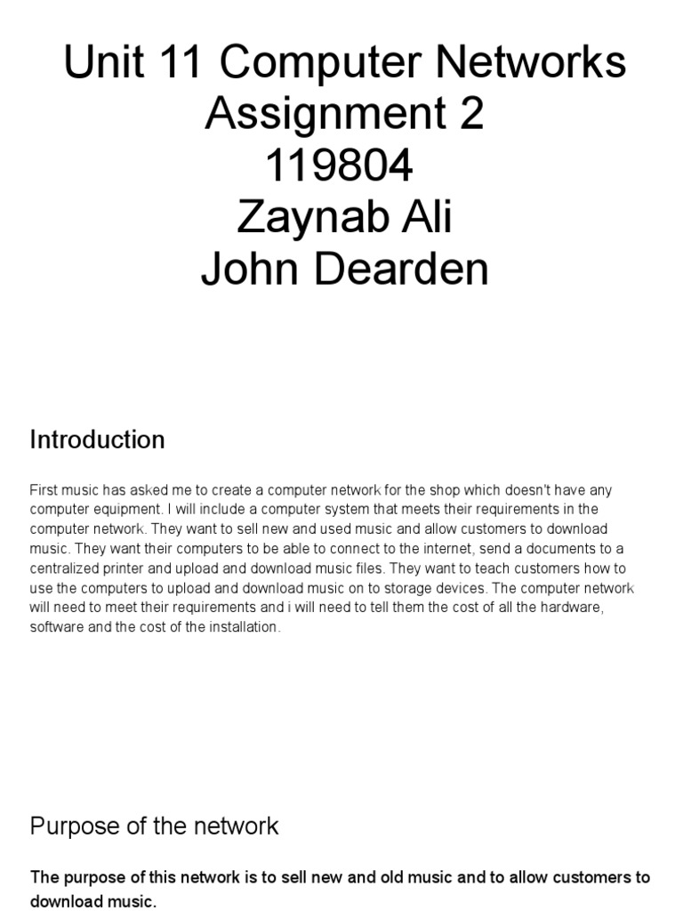 Unit 11 Computer Networks Assignment 2 2 Pdf Computer Network 