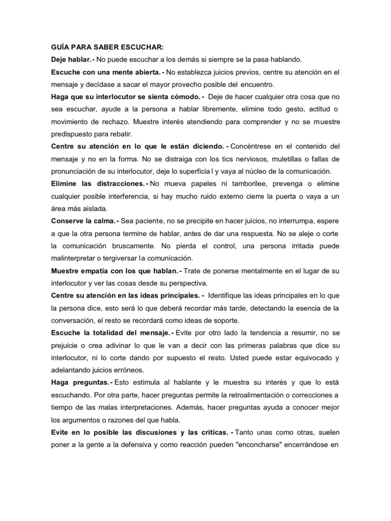 Escucha Activa: Arte y Práctica | PDF | Comunicación | Ciencia cognitiva