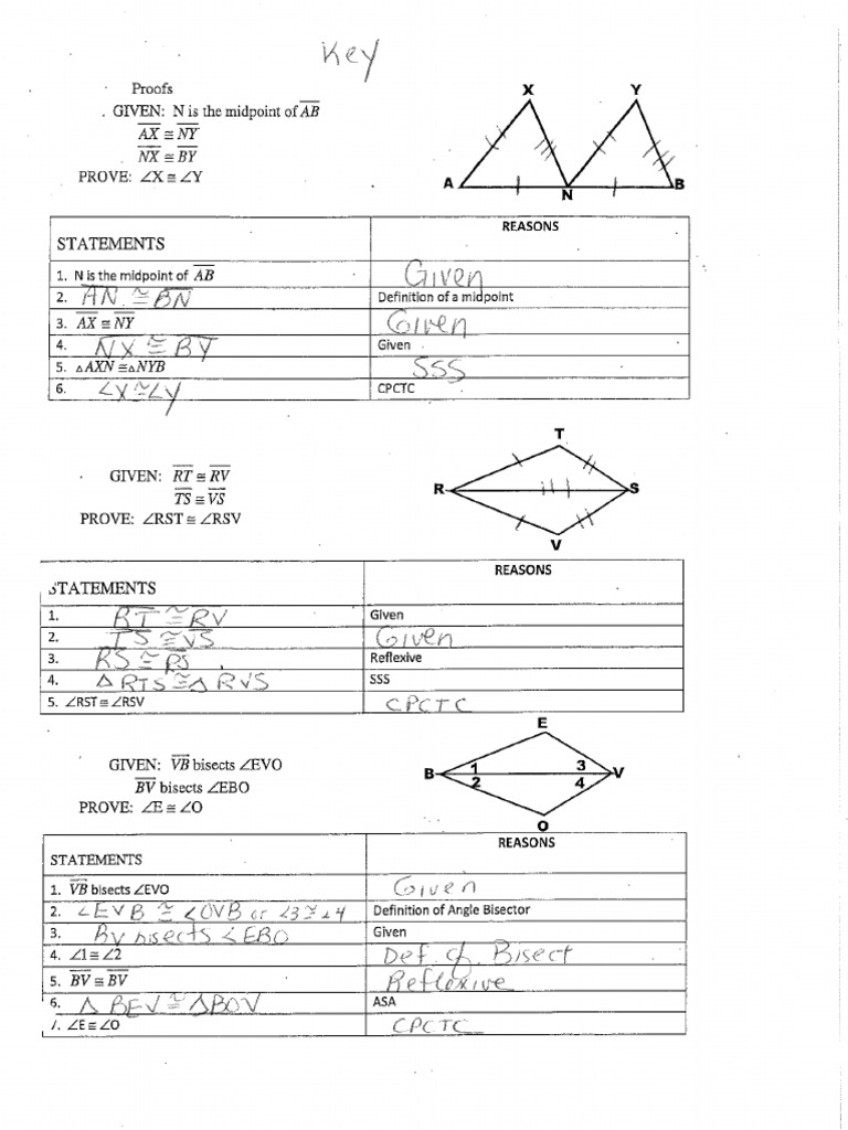 Geometry Proofs Worksheet | PDF