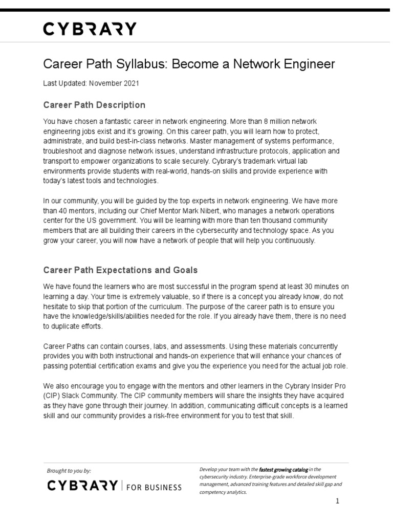 Network Engineer Career Path Guide | PDF | Cisco Certifications ...
