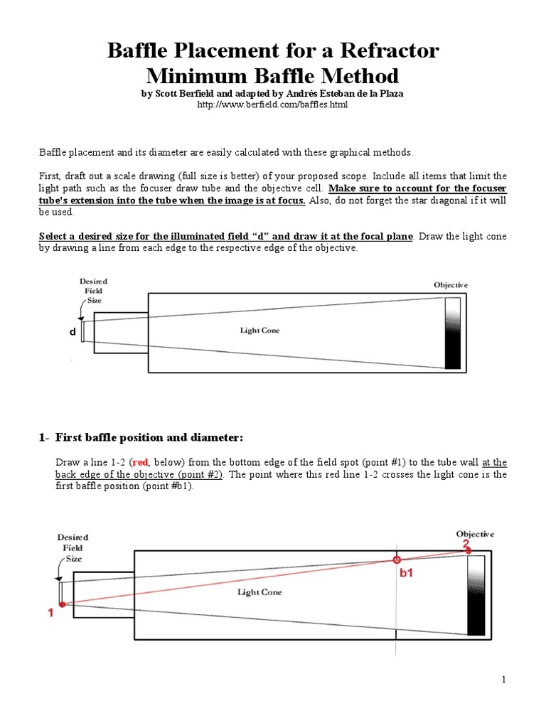 Baffle Placement For A Refractor | PDF | Imaging | Optics