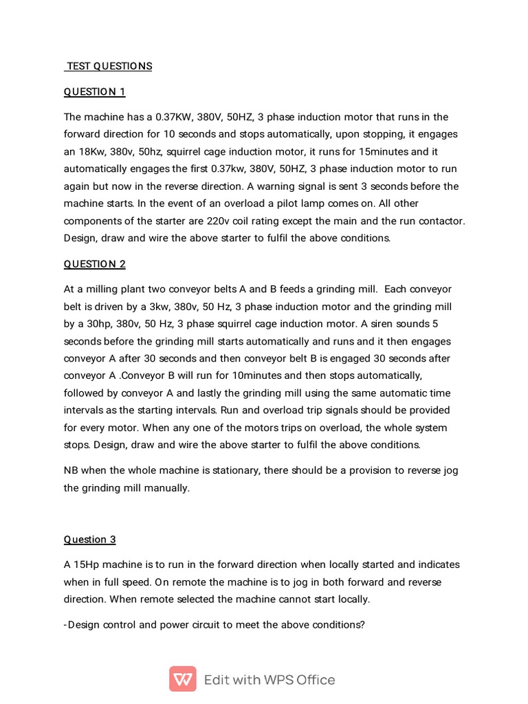 Trade Test Questions-1 | PDF