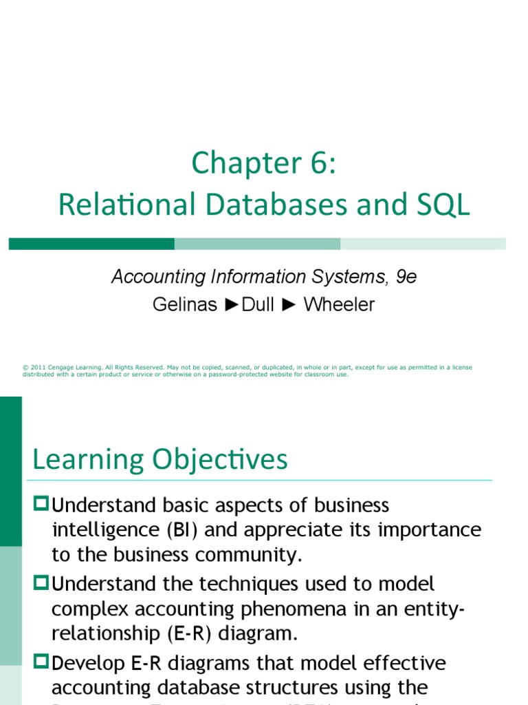 Relational Databases and SQL: Accounting Information Systems, 9e | PDF | Relational Database ...