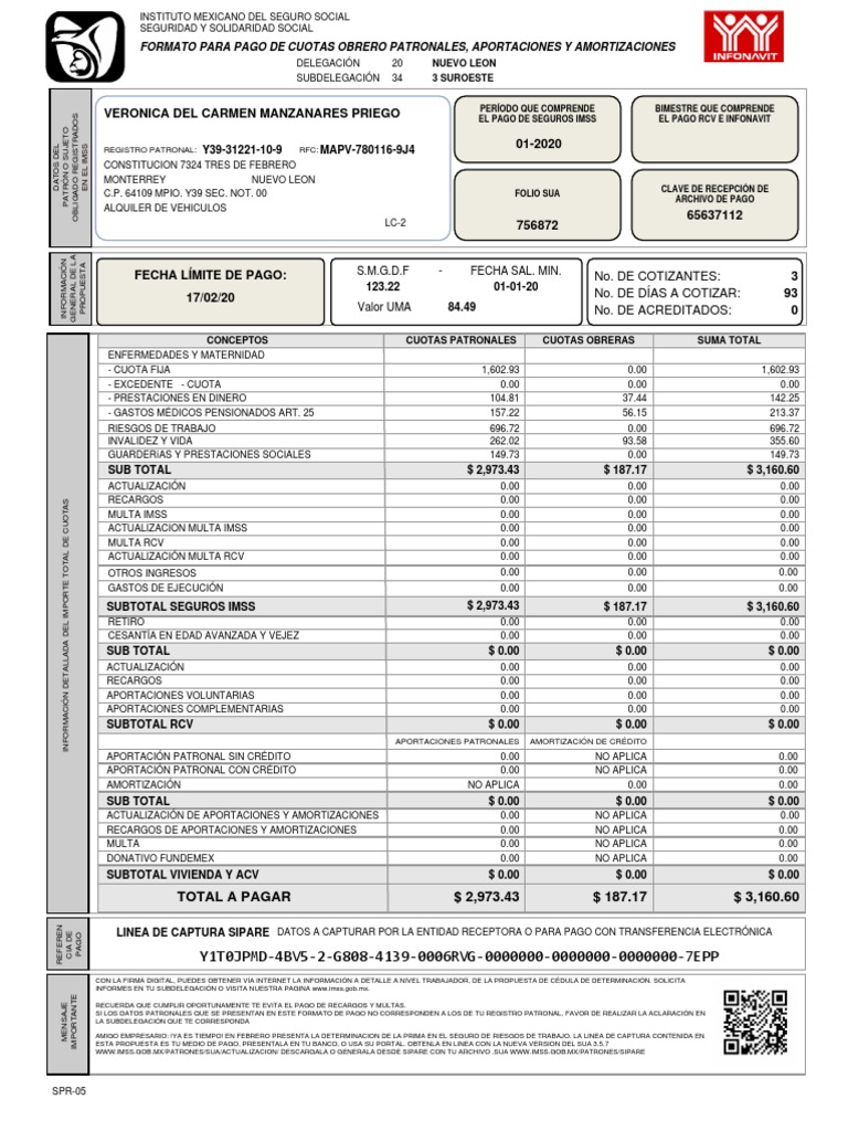Pago de cuotas obrero patronales IMSS | PDF