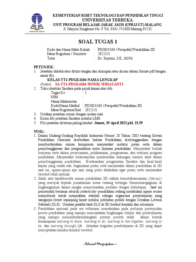 PDGK4104 TT1 3a | PDF