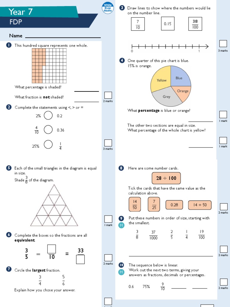 Year 7 Block 2 FDP | PDF | Percentage | Mathematics