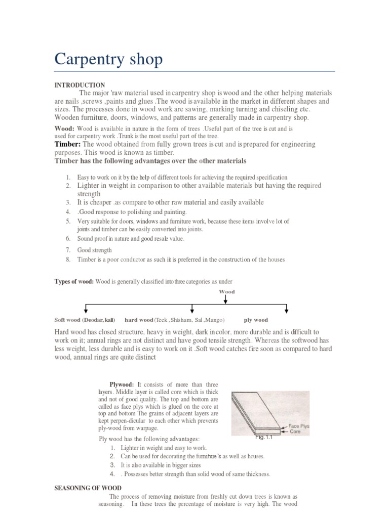 Carpentary Note by Ripan Mondal | PDF | Wood | Plywood