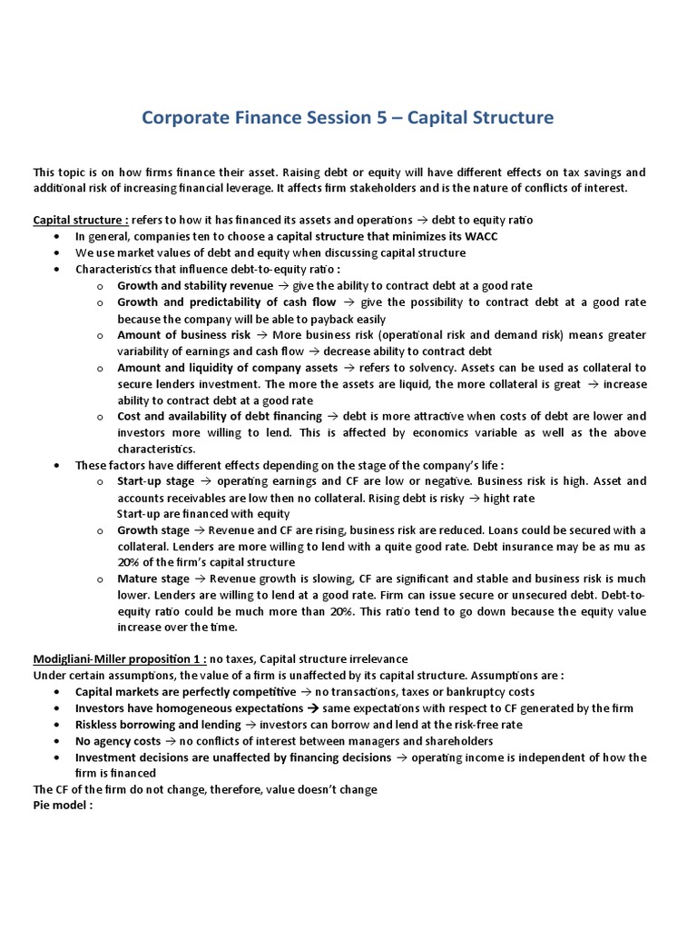 5 - Capital Structure | Download Free PDF | Capital Structure | Debt