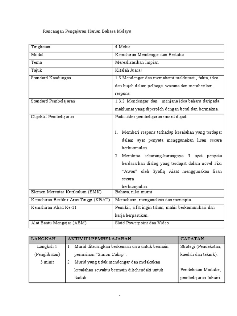 Ting 4 - Merealisasikan Impian | PDF