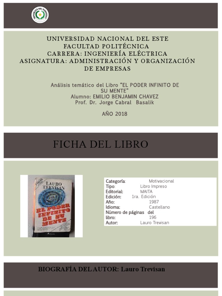 Presentacion El Poder Infinito de Su Mente | PDF | Mente | Amor