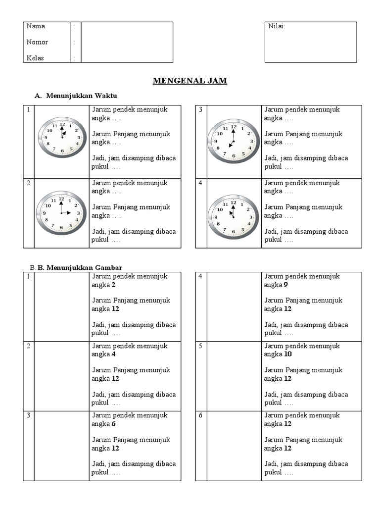 Jam Kelas 2 | PDF