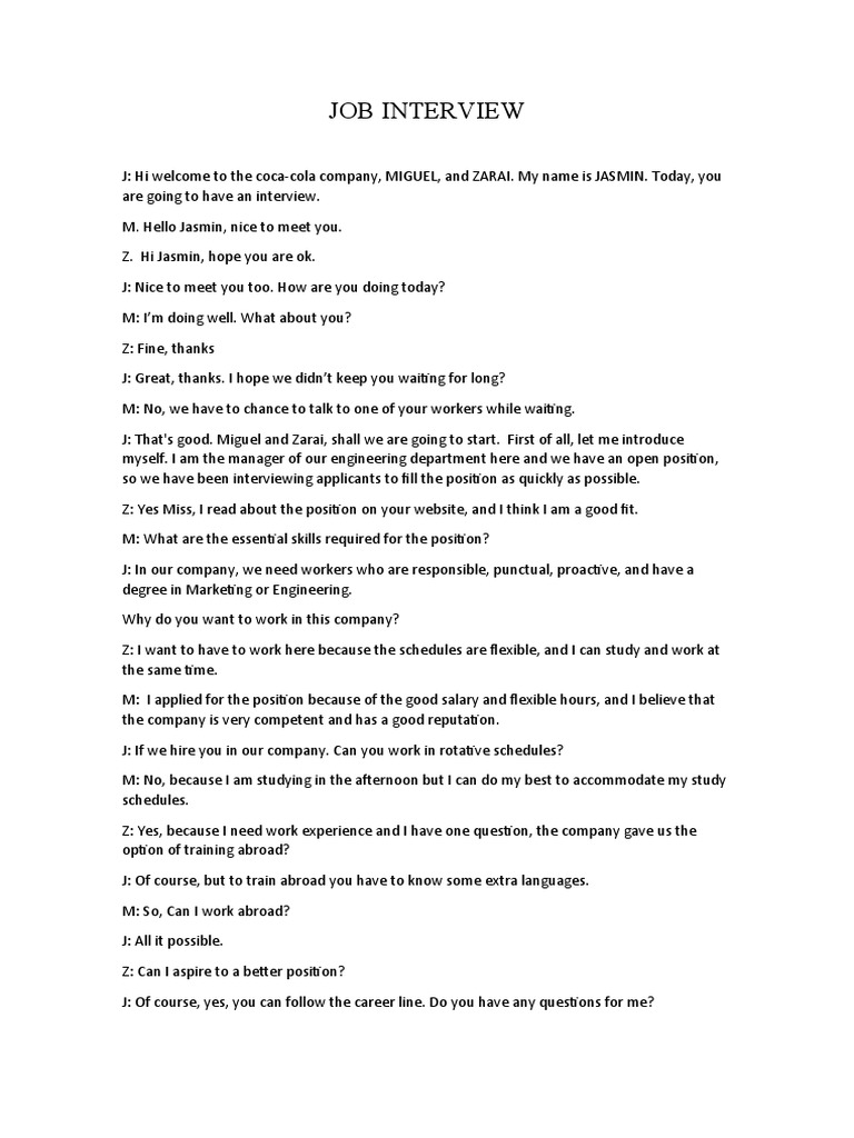 Job Interview | PDF