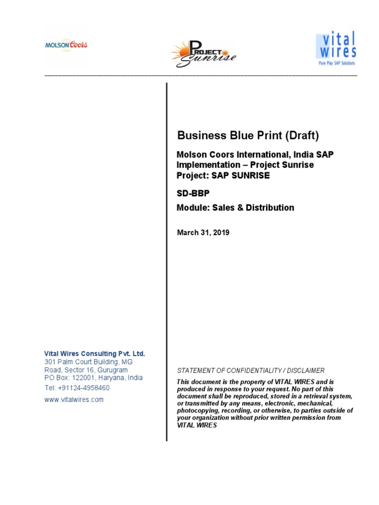 MCBC SAP Implementation Blueprint | PDF | Sales | Business Process