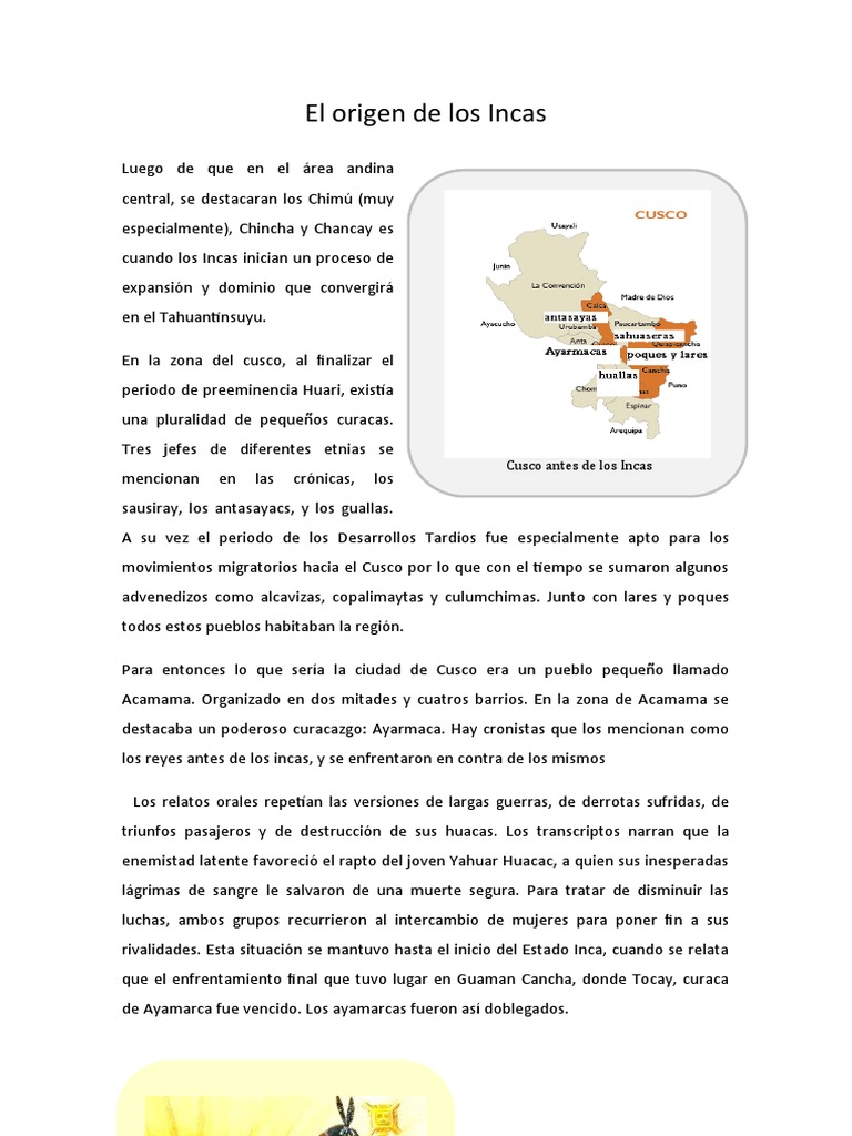 El Origen de Los Incas | PDF | Imperio Inca