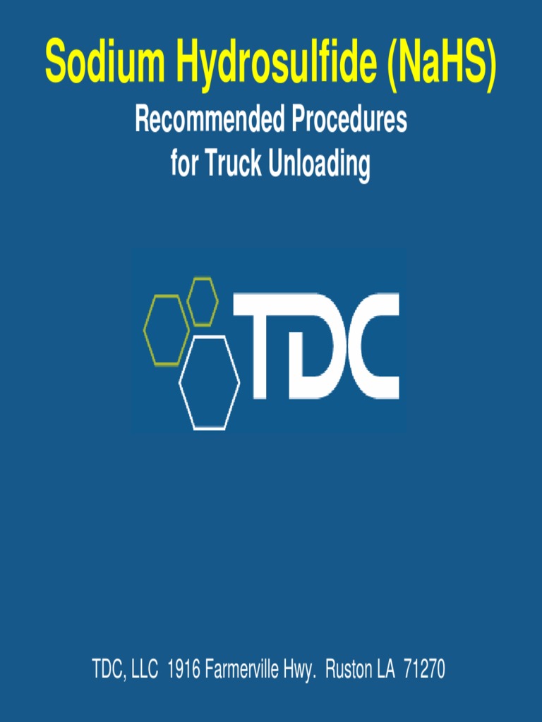 NaHS Unloading Safety Procedures | PDF | Sodium Hydroxide | Chemistry