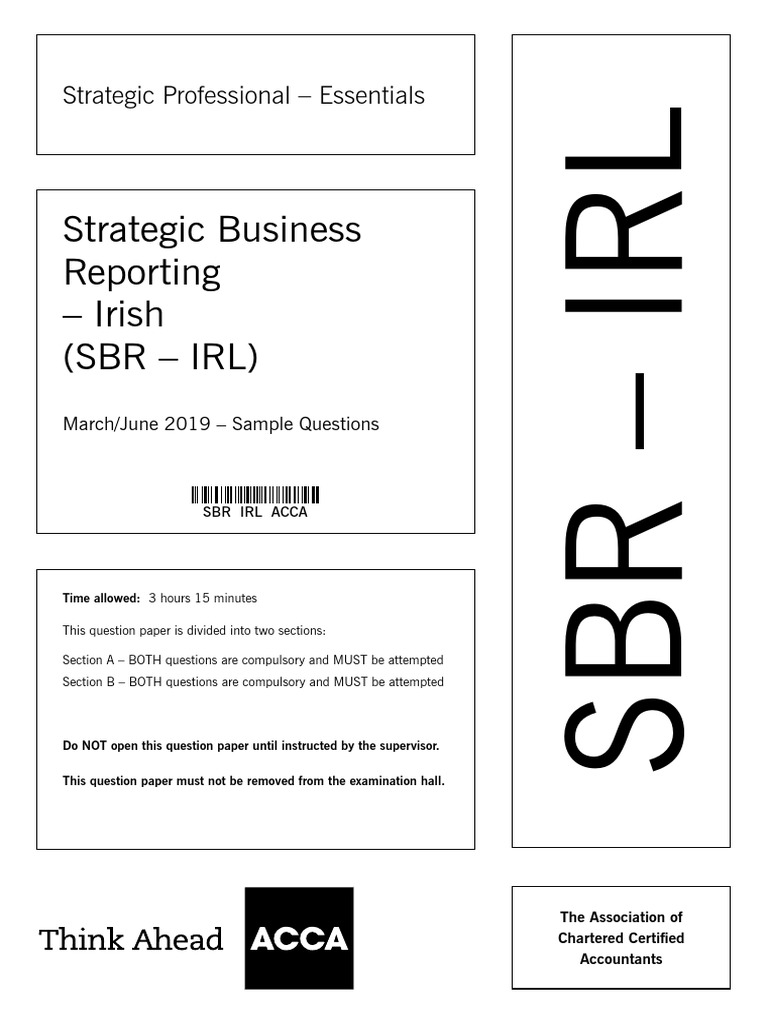 Strategic Business Reporting - Irish (SBR - Irl) | PDF | International ...