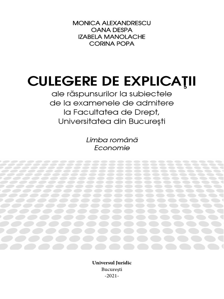 Culegere de Explicaţii | PDF