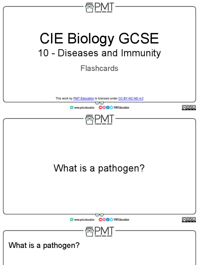 Flashcards - Topic 10 Diseases and Immunity - CAIE Biology IGCSE | PDF ...