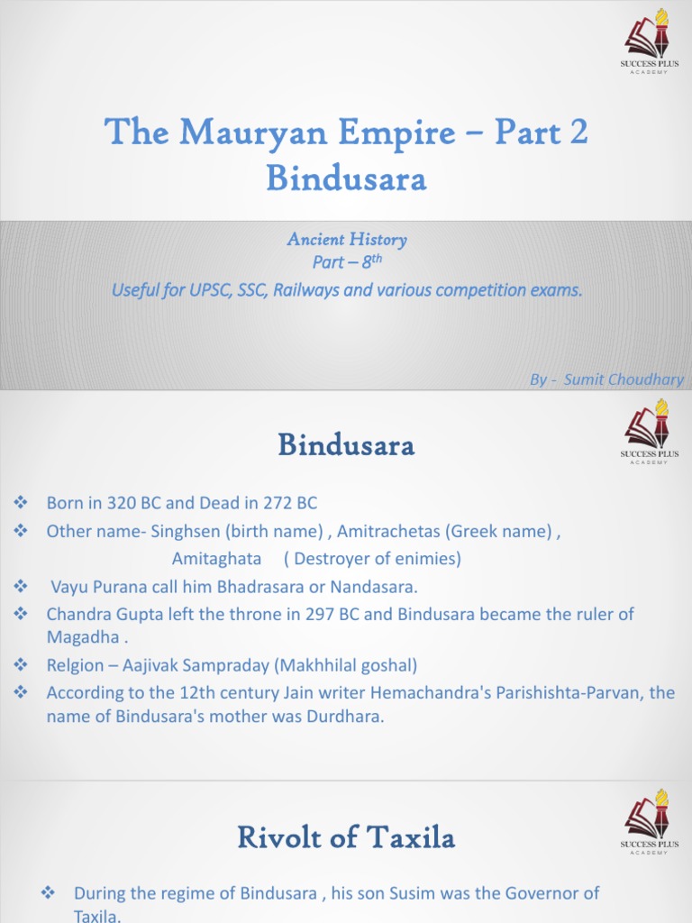 History of Bindusara (Maurayan History) | PDF