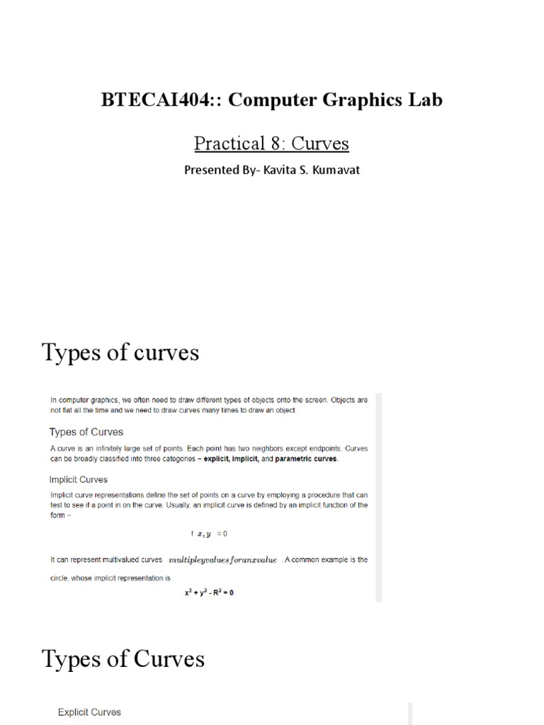 Curves in Computer Graphics Lab | PDF | Curve | Topology