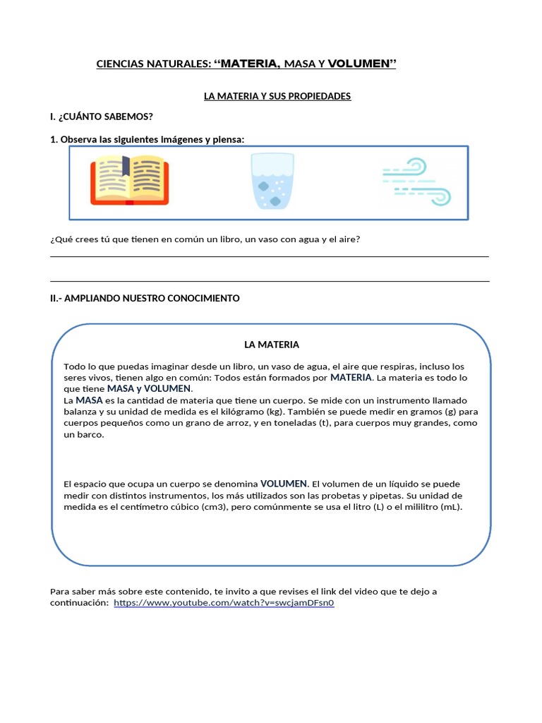 Introducción a la Materia | PDF | Masa | Volumen