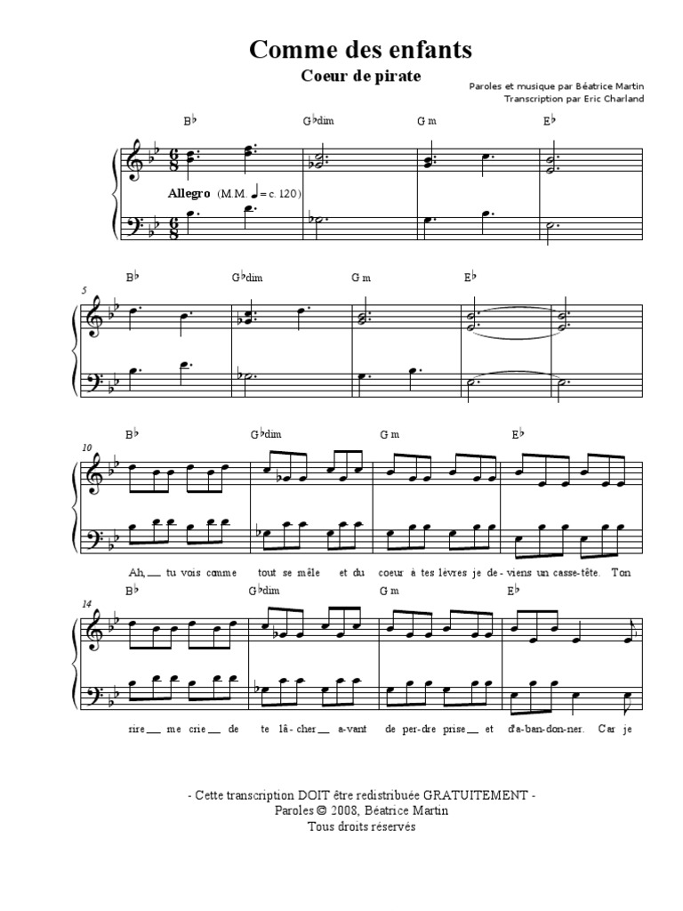 Comme Des Enfants Avec Accords | Loisirs