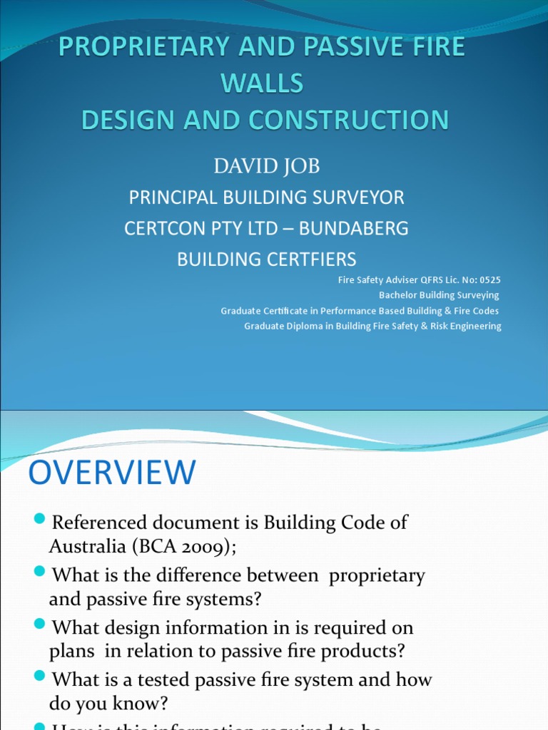Passive Firewalls Design and Construction | PDF | Prevention | Wall
