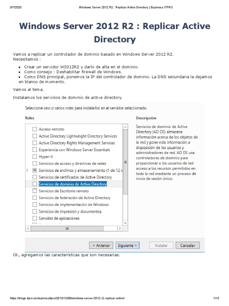 Configuring Active Directory Replication Between Windows Server 2012 R2 Domain Controllers | PDF ...