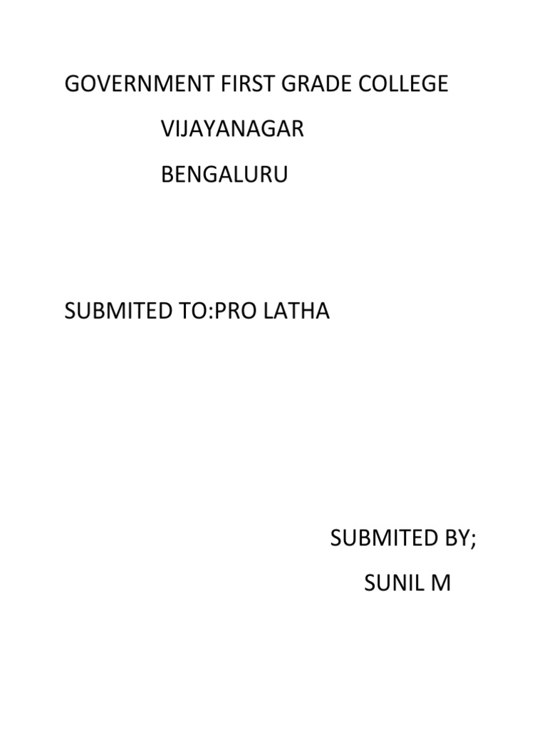 Government First Grade College Vijayanagar | PDF