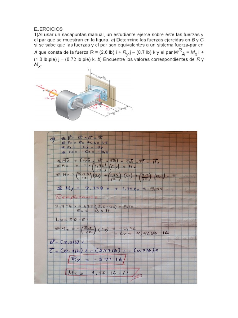 EJERCICIOS 1,2 Estatica | PDF