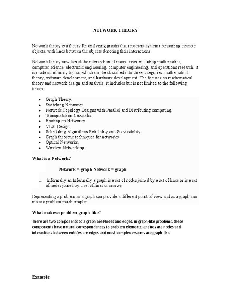 Network Theory | PDF | Computer Network | Vertex (Graph Theory)